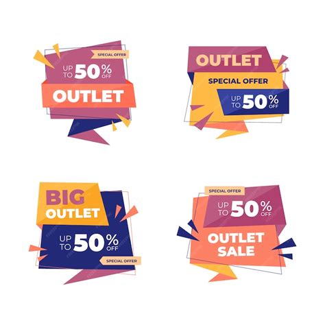 Free Vector Outlet Label Collection Design