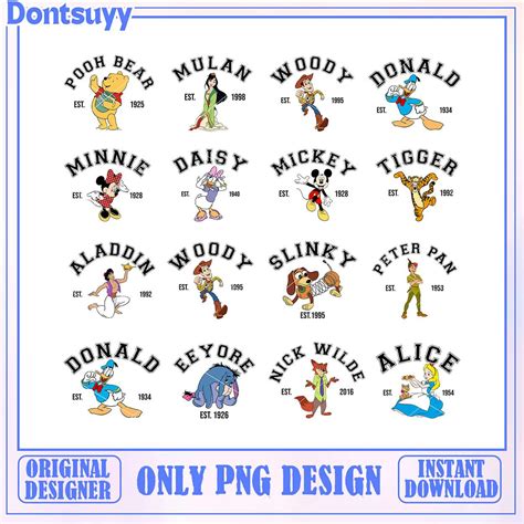 Disney Characters Est Png Bundle Disney Characters Png High Quality