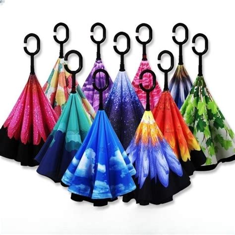 예쁜 우양산 반전 방풍 장우산 C형 손잡이 거꾸로 우산 Bq3070402 Jiktem