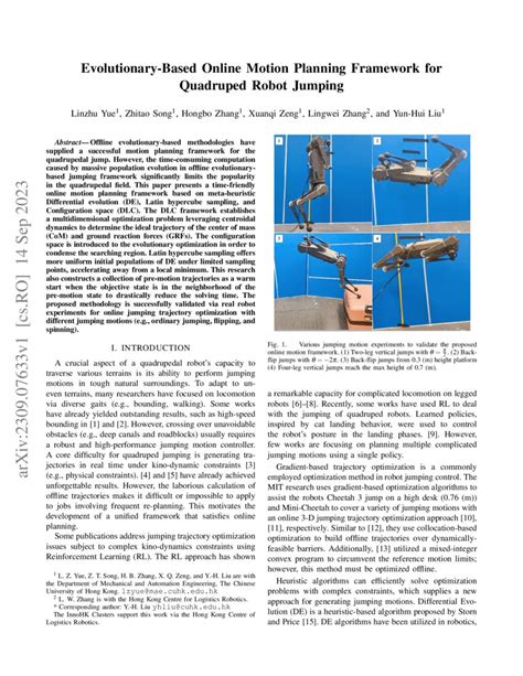 evolutionary based online motion planning framework for quadruped robot