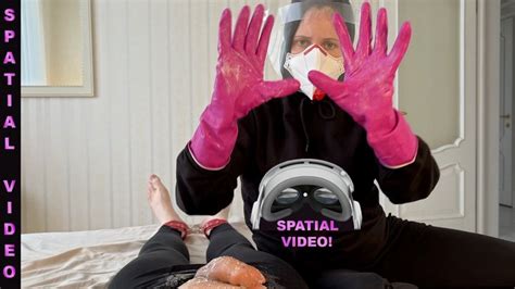 Femdom Handjob N Post C Play For You Loser Hard Gloves Mask And
