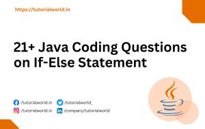 Java Coding Questions On If Else Statement Tutorial World