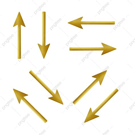 Straight Arrow Clipart Transparent Background Straight Golden Arrows