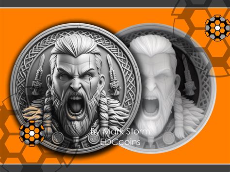 Lightburn Heightmap Of An Angry Viking Screaming Deep D Laser Engraving With Norse Warrior
