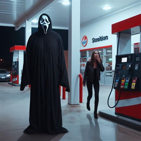 Ghostface Killer At The Gas Station R Hellaflyai