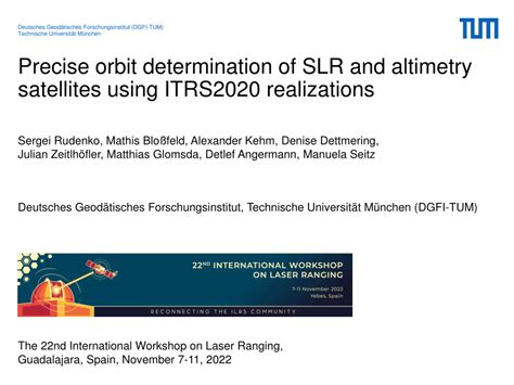 Pdf Precise Orbit Determination Of Slr And Altimetry Satellites Using