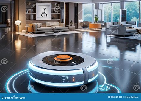 Automatic Cleaning Device Intelligent Floor Cleaner Floor Sweeping Robot Stock Illustration