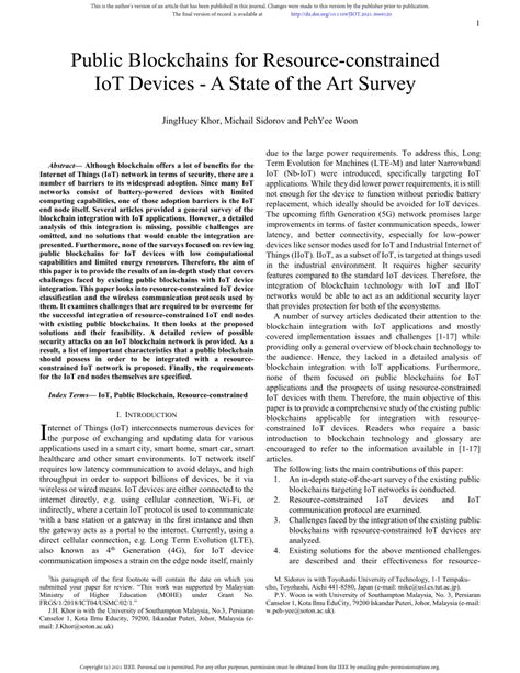 Pdf Public Blockchains For Resource Constrained Iot Devices A State Of The Art Survey
