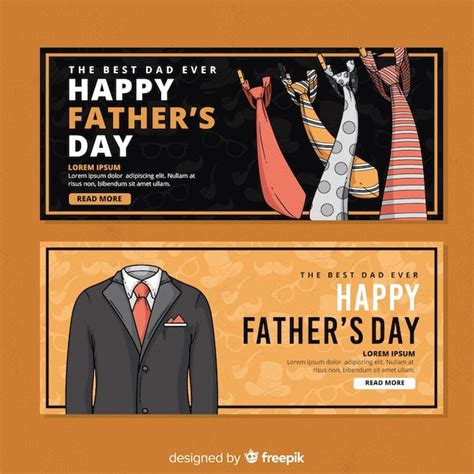 Banners Del Día Del Padre Vector Gratis