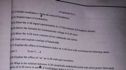 Ch A M F M Modulation Notes Pdf Principles Of Elect Comm Notes Teachmint