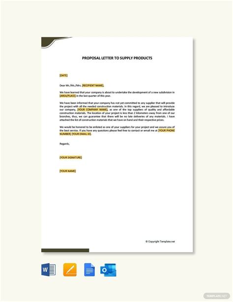 Supply Proposal Template