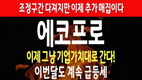 에코프로 에코프로주가에코프로주가전망에코프로분석에코프로목표가에코프로주식에코프로주식전망 Youtube