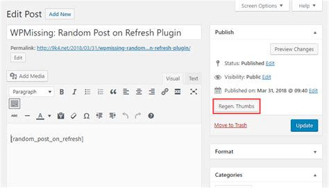 Regenerate Wordpress Thumbnails Per Post Regen Thumbs Wp Missing