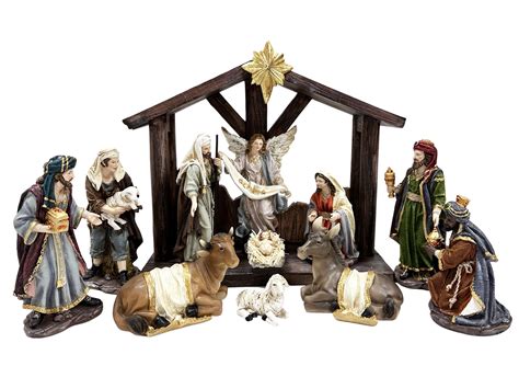 Nativity 11 Pce With Barn Colour Christmas 360