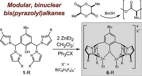 双核双（吡唑基）烷烃配体及其阳离子二锌配合物：用于开环聚合的模块化双金属催化剂 Organometallics X Mol