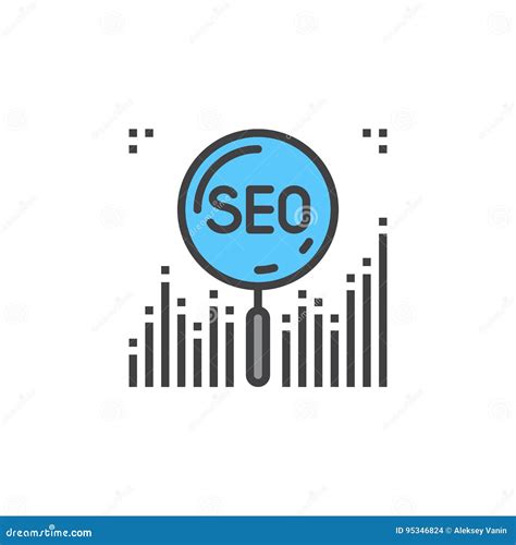 Seo Symbol Search Engine Optimization Line Icon Filled Outline Stock