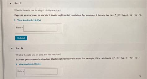 Solved Consider The Following Elementary Steps That Make Up