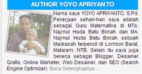 Blog Ilmu Matematika Cara Membuat Widget About The Author Box Di Blog Oleh YOYO APRIYANTO
