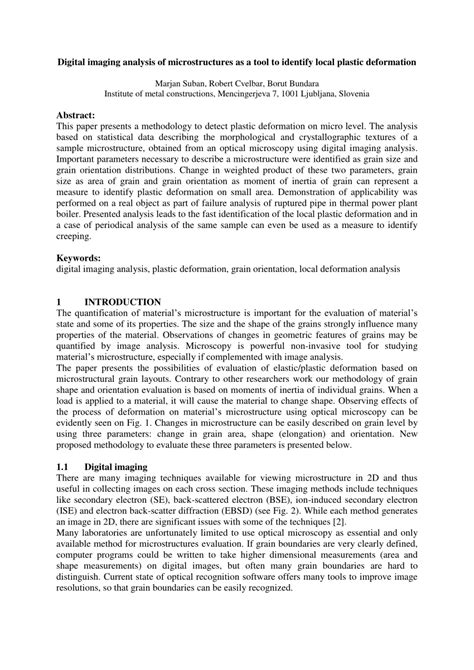 Pdf Digital Imaging Analysis Of Microstructures As A Tool To Identify