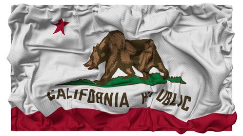 State Of California Flag Waves With Realistic Bump Texture Flag Background 3d Rendering