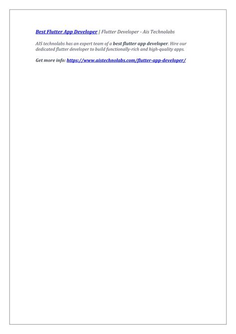 Ppt Best Flutter App Developer Flutter Developer Ais Technolabs