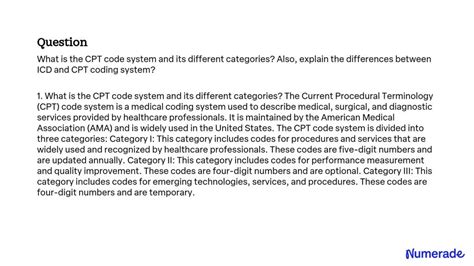 Video Solution What Is The Cpt Code System And Its Different