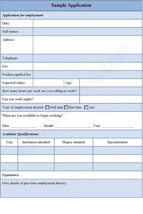 Sample Application Fillable Pfd Template Editable Pdf Forms