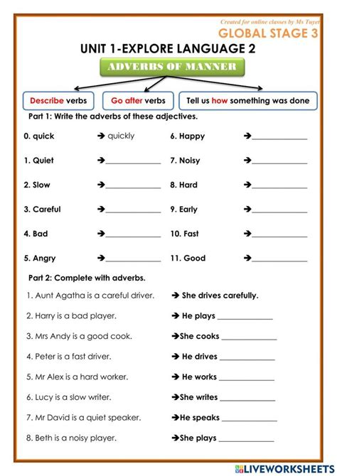 Adverbs Online Exercise For Grade My Xxx Hot Girl