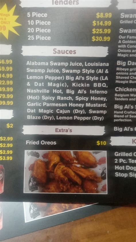 Menu At Big Als Kickin Chicken Restaurant Saraland
