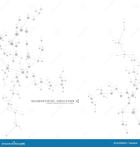 Molecule Dna And Neurons Vector Molecular Structure Connected Lines