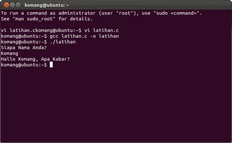 Membuat Program Menggunakan Bahasa C Pada Linux Dengan Vi Editor
