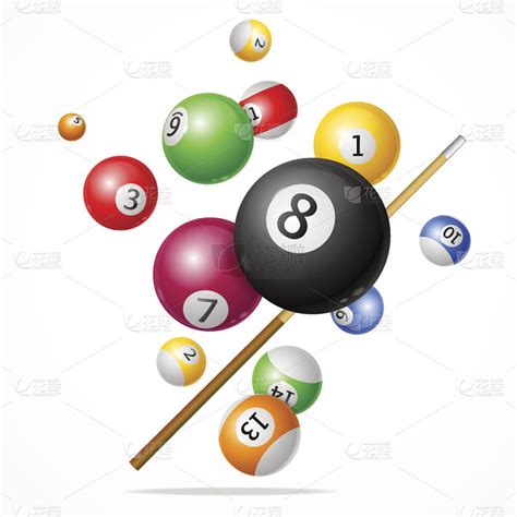 矢量 概念 台球 球杆 斯诺克 球袋 球 球体 垂直画幅 水