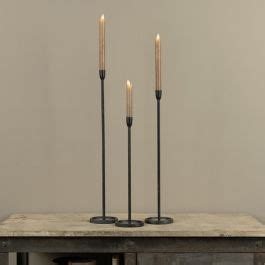Classic Black Metal Taper Candle Holder Set Of 3 Antique Farmhouse