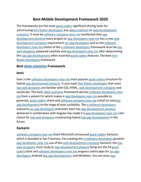Ppt Best Mobile Development Framework 2020 Powerpoint Presentation Free Download Id 11824037