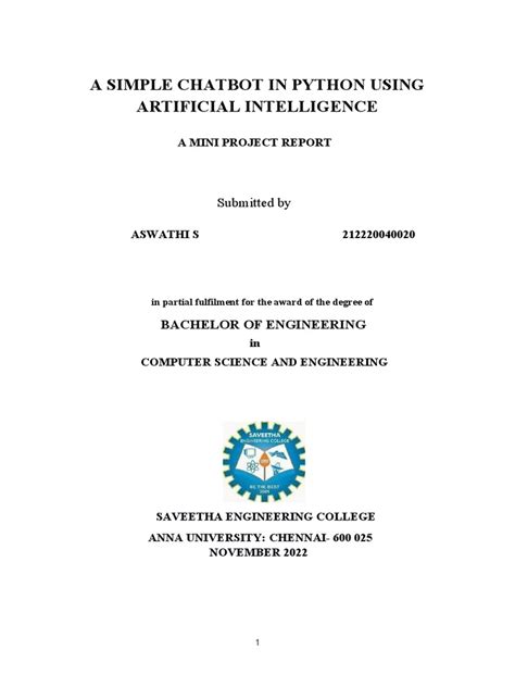 Ai Chatbot Using Python Report Pdf