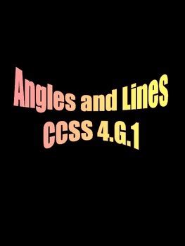 Angles And Lines CCSS 4 G 1 By Gina Antidormi Teachers Pay Teachers