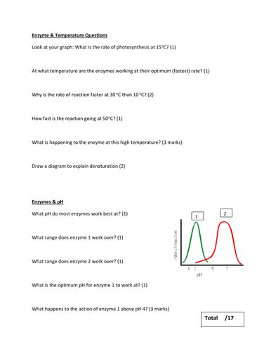 The Effect Of Temperature And Ph On Enzyme Activity Teaching Resources