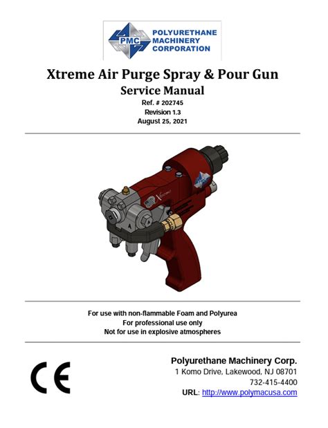 Pmc Xtreme Air Purge Spray And Pour Gun Service Manual Profoam Docs Profoam