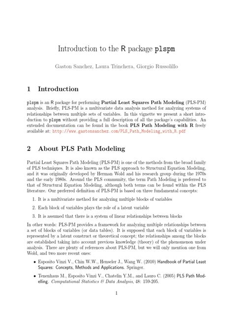 Introduction To The R Package Plspm A Guide To Performing Partial