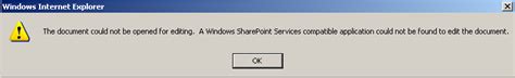 Amol Ghuges Sharepoint Blog The Document Could Not Be Opened For Editing A Windows Sharepoint
