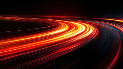 Dynamic Light Trails Creating Vibrant Curves In Dark Background For Modern Design Stock Image