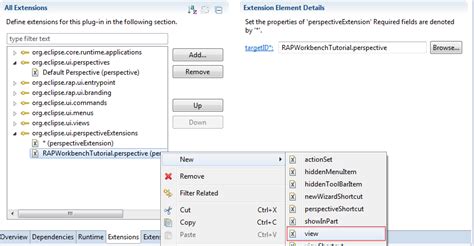 Eclipse RAP Tutorial For Beginners Workbench Application OLD O Planning Org