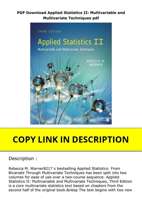 Pdf Download Applied Statistics Ii Multivariable And Multivariate
