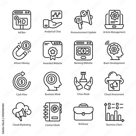 Digital Marketing Vector Outline Icon Design Illustration Digital