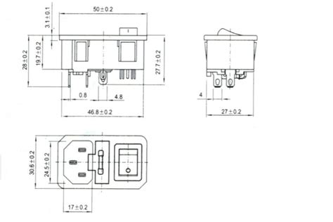 AC Rocker Switch Power Inlet Socket W Fuse RobotDigg
