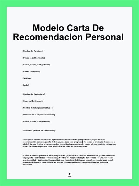 Modelo De Carta De Recomendacion Plantillas De Carta De Presentaci N