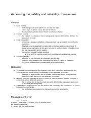Understanding Validity And Reliability Measures In Research A Course Hero