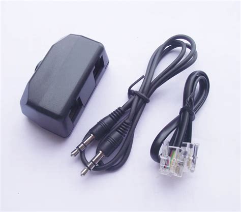 Dual RJ11 Plugs 3 5mm Universal Home Telephone Jack Recorder Adapter Phone Recording Adaptor For