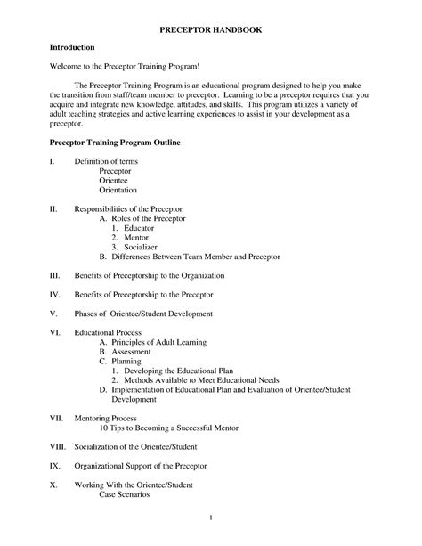 Preceptor Program Nursing 1 Preceptor Handbook Introduction Welcome