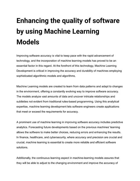 what is the role of machine learning in software development pdf